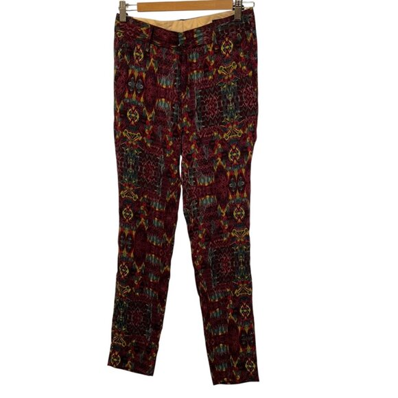 rag & bone | Pants & Jumpsuits | Rag Bone Burgundy Yellow Mixed Print ...